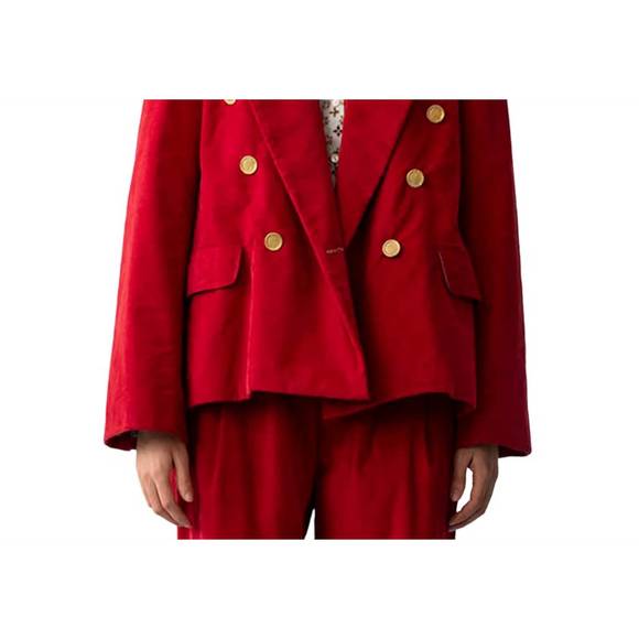 Alix Of Bohemia | Jackets & Coats | New Alix Of Bohemia Augusta Corduroy Blazer In Red Ruby ...